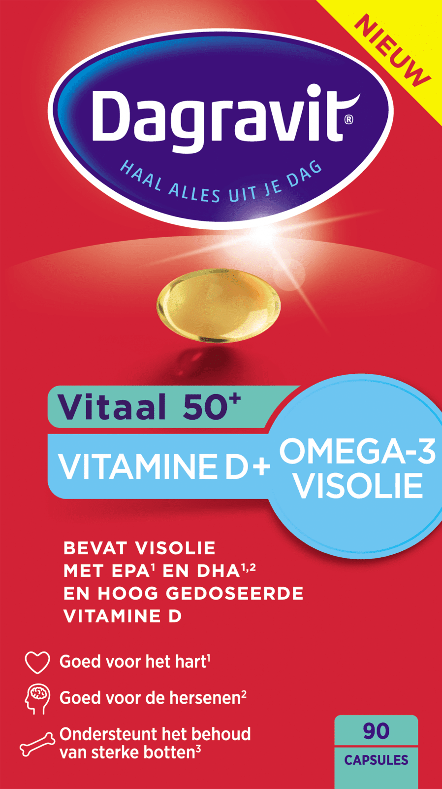 Vitaal 50+ Vitamine D + Omega-3 Visolie - Dagravit