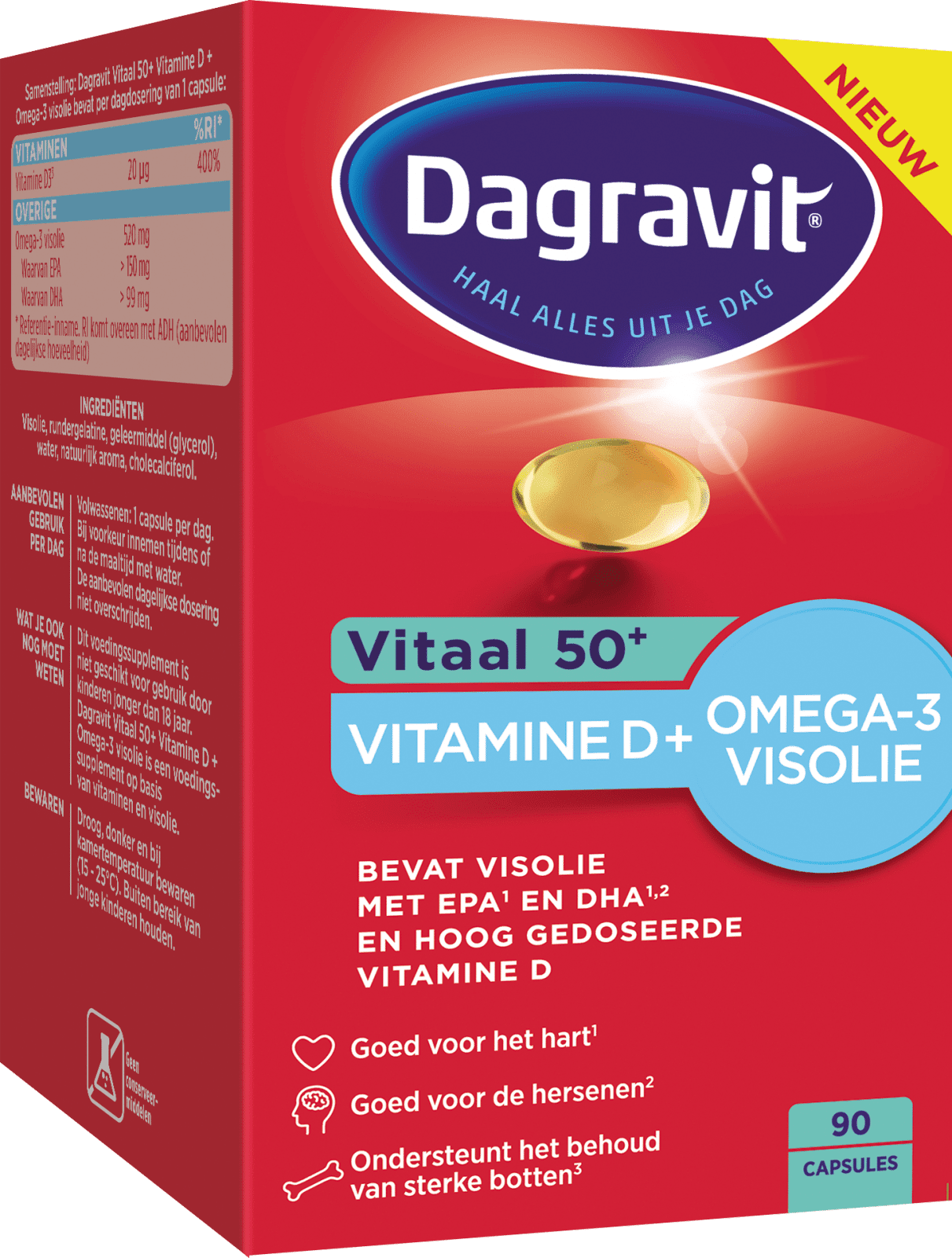 Vitaal 50+ Vitamine D + Omega-3 Visolie - Dagravit